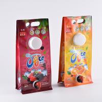 China Large Filling Spout Bag‑in‑Box Pouch for Orange Juice Concentrate Cold Drink Liquid Dispenser BIB Pouch with Handle Hole for Beverage for sale