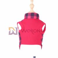 China Christmas Plaid Dog Jacket 2*2 RIB  Good Elasticity Opening zippered dog coats for sale