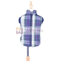 China Christmas Plaid Dog Jacket 2*2 RIB  Good Elasticity Opening zippered dog coats for sale