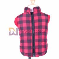 China Christmas Plaid Dog Jacket 2*2 RIB  Good Elasticity Opening zippered dog coats for sale