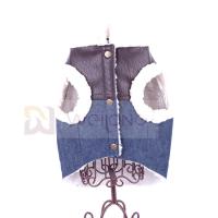 China 100% Poly Soft Dog Denim Sherpa Jacket Sherpa Lined Dog Jacket for sale
