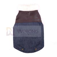 China 100% Poly Soft Dog Denim Sherpa Jacket Sherpa Lined Dog Jacket for sale