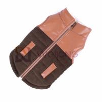 China Corduroy Leather Collar Dog Zip Up Jacket Berber Lining Warm Winter Dog Coats XS-XL for sale