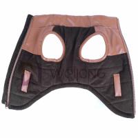 China Corduroy Leather Collar Dog Zip Up Jacket Berber Lining Warm Winter Dog Coats XS-XL for sale