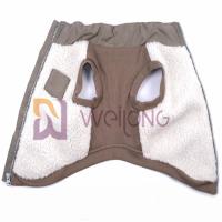 China Good Elasticity Silver Zipper Berber Fleece Pet Jacket 2*2 RIB Low Body Dog Jackets For Winter for sale