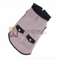 China Upscale 100% Cotton Canvas Dog Jacket Plaid True Silver Button Pocket XS S M L XL for sale