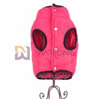 China Silver Snaps Pet Jacket Red Pongee Winter Cotton Dog Padded Jacket for sale