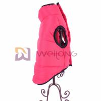 China Silver Snaps Pet Jacket Red Pongee Winter Cotton Dog Padded Jacket for sale