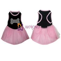 China Tulle Skirt  Hot Rhinestone Halloween Tulle Pet Dress / CVC Jersey Dogs Dressed Up for sale