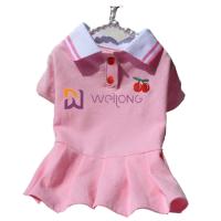 China Knitted Rib Collar Embroidered Customized Pet Dress for Spring / Summer for sale
