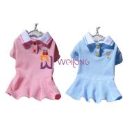 China Knitted Rib Collar Embroidered Customized Pet Dress for Spring / Summer for sale