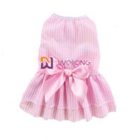 China Customizable Color Poly cute dog dresses Satin Bow Cotton Seersucker for sale