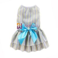 China Customizable Color Poly cute dog dresses Satin Bow Cotton Seersucker for sale