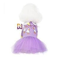 China Sweet Candy Colored Dog Party Dress Pet Clothing CVC Jersey 180G With Sparkly Tulle  Skirt for sale