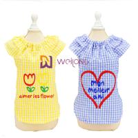 China Rubber Printing Color Summer Seersucker Dog Puppy Dress XS S M L XL for sale