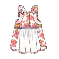 China Digital Print Hawaii Rose Customized Strap Dog Dress For Pet for sale