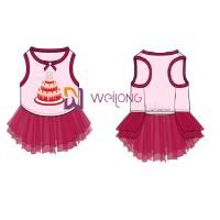China Breathable Comfortable Tulle Skirt Happy Birthday Dog Outfit Customized ISO9001 for sale