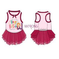 China Breathable Comfortable Tulle Skirt Happy Birthday Dog Outfit Customized ISO9001 for sale