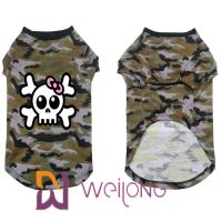 China Poly Camo Skull Halloween Pet T Shirt for Dog 100% Poly Jersey  180G for sale