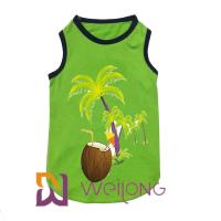 China 100% Cotton Print Coconut Tree Elasticity Summer Pet T Shirt Hawaii Music Played for sale