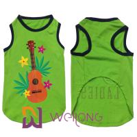 China 100% Cotton Print Coconut Tree Elasticity Summer Pet T Shirt Hawaii Music Played for sale
