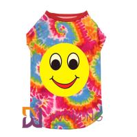 China Digital Print Polyester Smiling Face Dog T Shirts For Large Dogs Breathable for sale