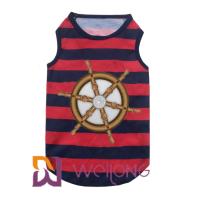 China Polyester Customized Rubber Print Stripe Pet T Shirt Dog Birthday Shirt for sale