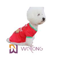 China CVC Jersey 180G Red Printing Dog Christmas T Shirt Customizable for sale