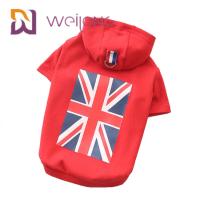 China The Union Jack Rubber Print UK Flag Pet Hoodie Short Type BSCI Cute Dog Hoodies for sale