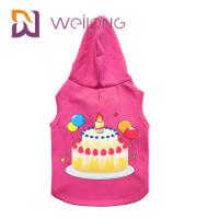 China Colourful Rubber Print Birthday Pet Hoodie Customized Pink Dog Hoodie for sale