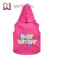 China Colourful Rubber Print Birthday Pet Hoodie Customized Pink Dog Hoodie for sale