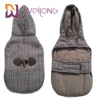 China Houndstooth Brushed Tricot Custom Dog Hoodies Winter Keep Warm BSCI Puppy Hoodie for sale