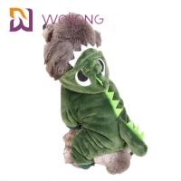 China Coral Velvet Crocodile Small Dog Pajamas Cat Warm Dog Clothes Hoodie for sale