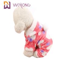 China Customizable 100% Poly Print Pet Pajama For Autumn / Winter Dog Flannel Pajamas for sale