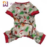 China 100% Velvet Fabric Dog Christmas Pajamas Customized Embroidered for sale