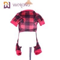 China Poly Print Flannel Pet Pajama Warmth Customizable Plaid Dog Pajamas for sale