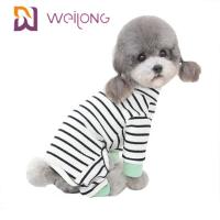 China Summer Striped Black And White Plaid Dog Pajamas Customized Yarn Dyed for sale