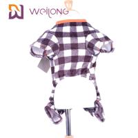 China Rubber Print Pumpkin Fleece Dog Pajamas Halloween Plaid Dog Pajamas for sale