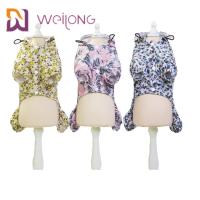China Customized Digital Print Waterproof Fabric Pet Raincoat Draw Cord Small Dog Raincoat for sale
