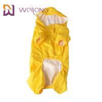 China PU Leather Lightweight Yellow Dog Raincoat Jackets Windproof MESH Lining for sale