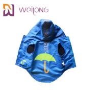 China Velcro Opening Rubber Print Waterproof Pet Raincoat Blue XS-XL for sale