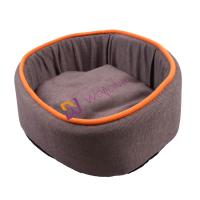 China Round Flax Donut Fully Washable Dog Bed Self Warming BSCI dog comfort bed for sale