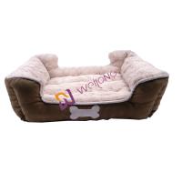 China Comfortable and breathable Canvas Self Warming Pet Bed PV Fleece Lining for sale