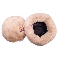 China Donut Round Plush Dog Bed Anti Anxiety Cozy Calming Soft Luxury Pet Bed for sale