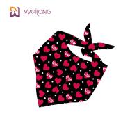 China Valentines Day Pet Bandana Double Cotton Triangle Scarf Pet Holiday Bib Set for sale