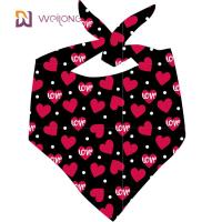 China Valentines Day Pet Bandana Double Cotton Triangle Scarf Pet Holiday Bib Set for sale