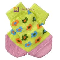 China Pet Anti Slip Knit Dog Socks&Cat Socks with Rubber Reinforcement Paw Protector for sale
