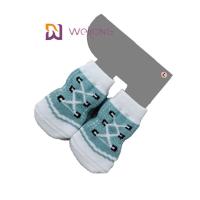 China Anti Slip Custom Pet Socks Paw Protection For Indoor Wear Imitation Shoe Pattern for sale