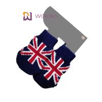 China Customized Dog Sock Knitting Patterns Union Jack 95% Cotton 5% Spandex for sale