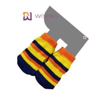 China Cat / Dogs Stripe Customized Holiday Pet Socks Cotton Paw Protector For Walking for sale